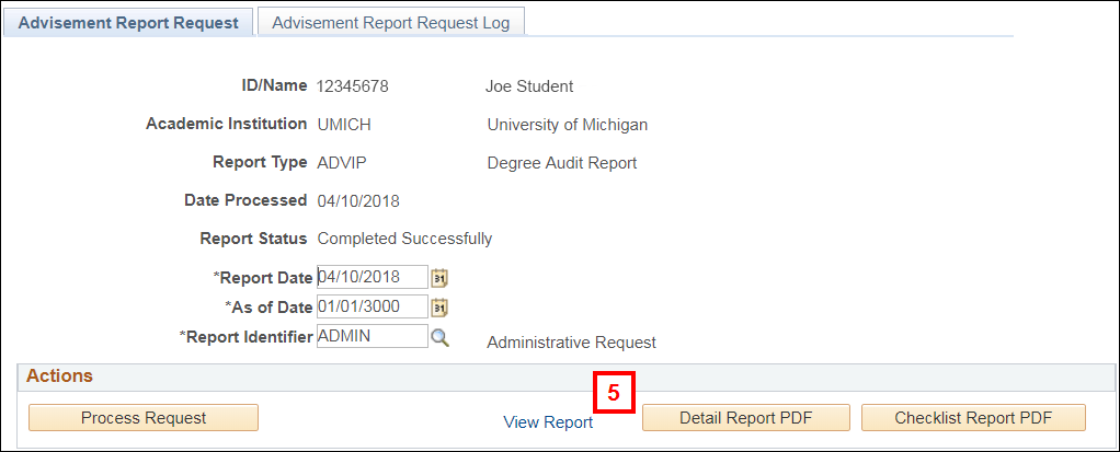 Request Academic Advisement Report(s)