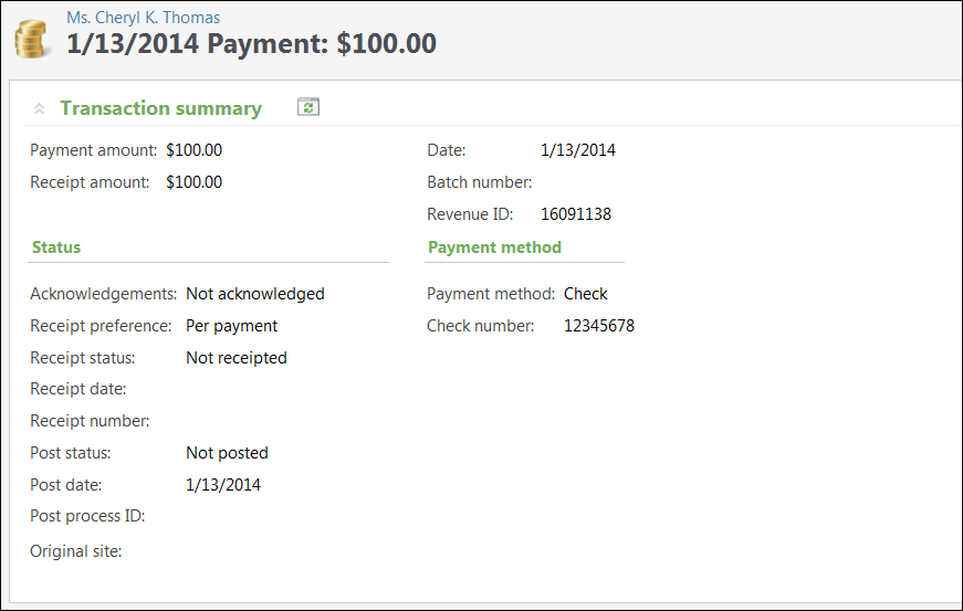 DART View Payment Transaction Detail