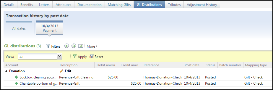 DART View Payment Transaction Detail