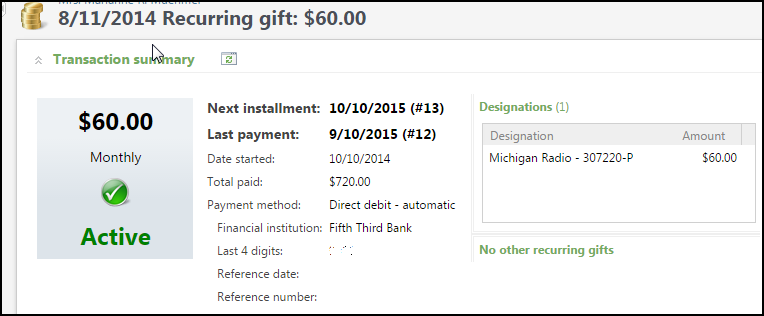 DART View Payment Transaction Detail