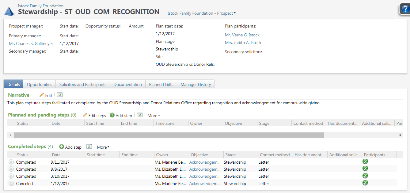 DART View a Stewardship Plan