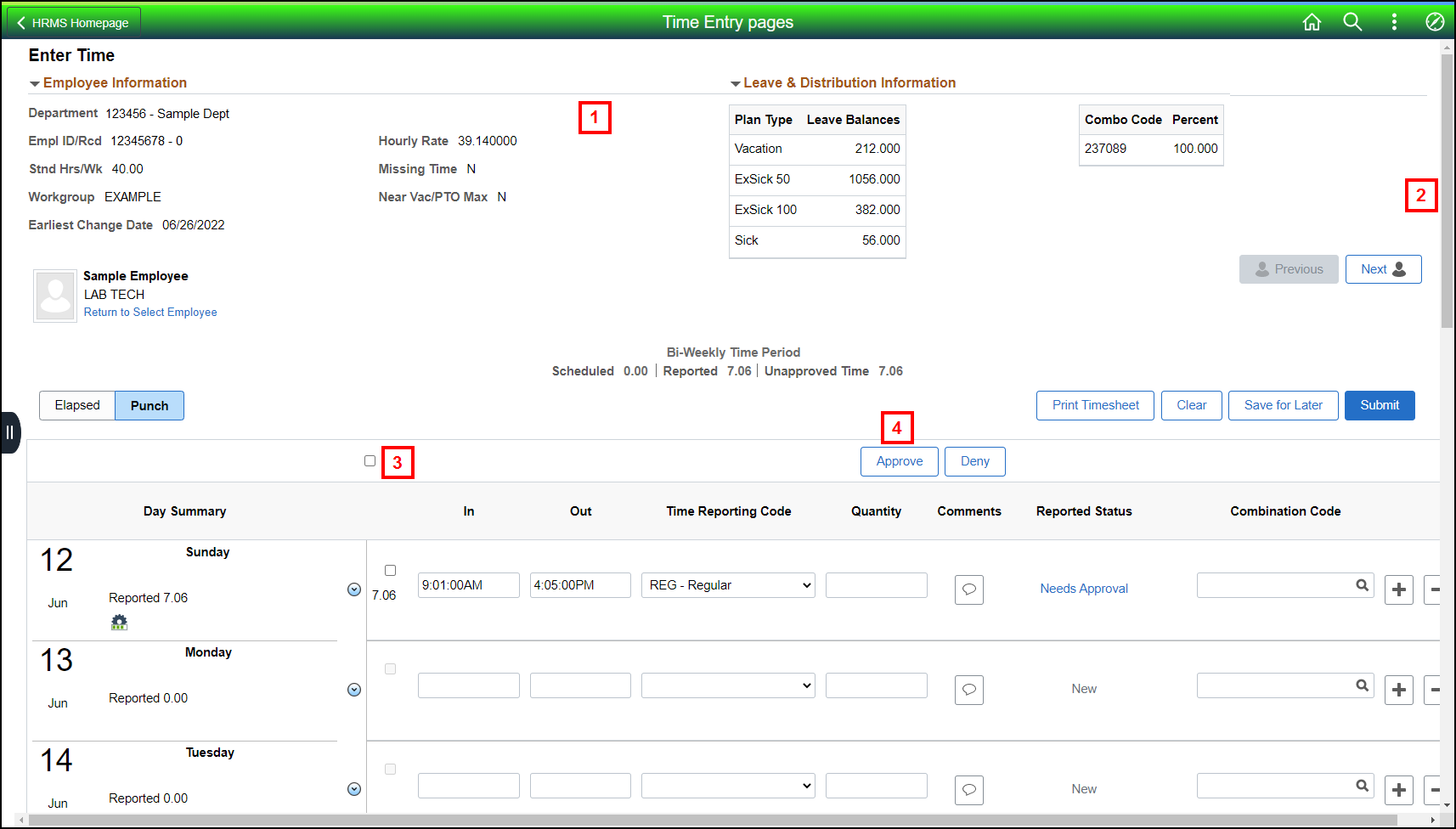 Approve, Edit, and Report Time for Punch Employees